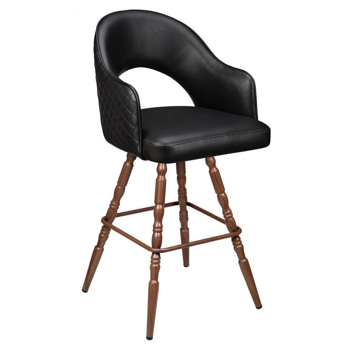 Aubrey Premium Bucket Swivel Bar Stool with Vintage Frame – Restaurant ...