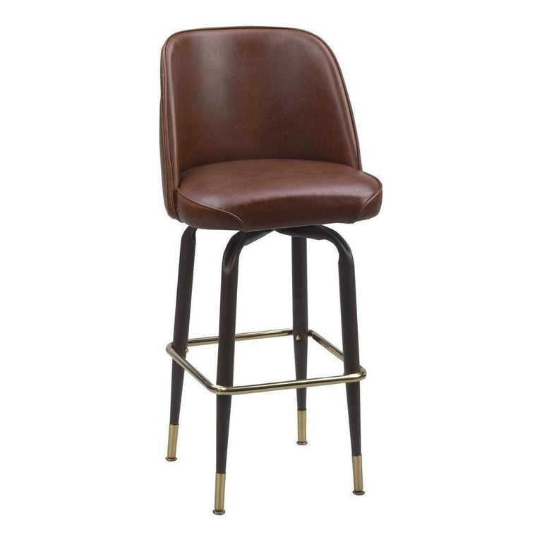 Custom Button Tufted Upholstered Bar Stool with Nail Trim – Restaurant ...