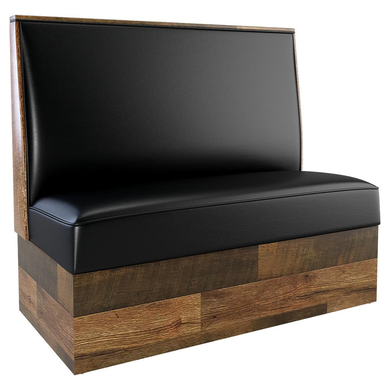 Plain Back Restaurant Booth with Reclaimed Laminate Base – Restaurant ...