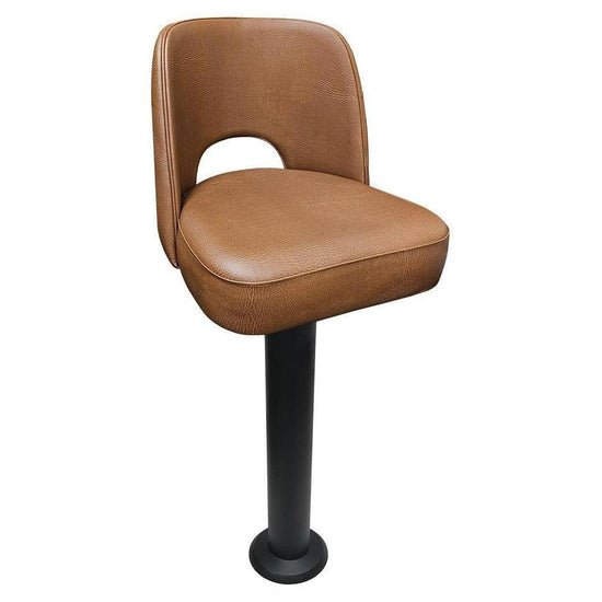 Bucket Seat Bolt Down Pedestal Bar Stool with Cutout Back – Restaurant ...