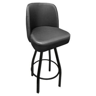 Tufted Back Bucket Barstool with Black Swivel Frame | Bar Stools ...