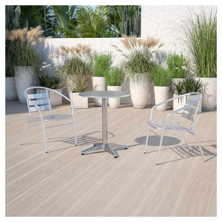 Outdoor Dining Height Round Aluminum Table | Tables - Complete Sets ...