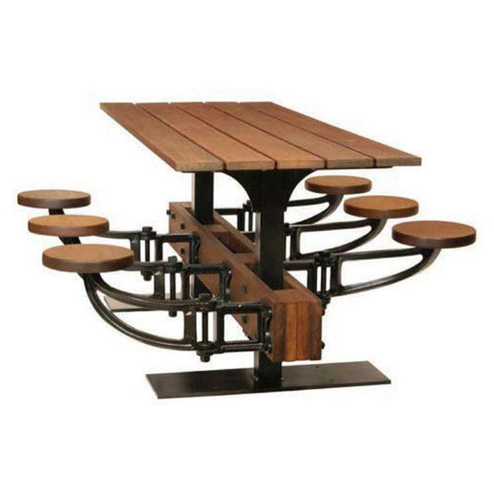 Outdoor Industrial Style Original Swing Out Seat Tables – Restaurant ...