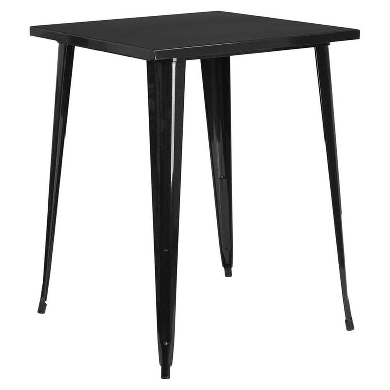 Tolix Style 31.5'' Square Bar Height Black Metal Outdoor Table | Tables ...