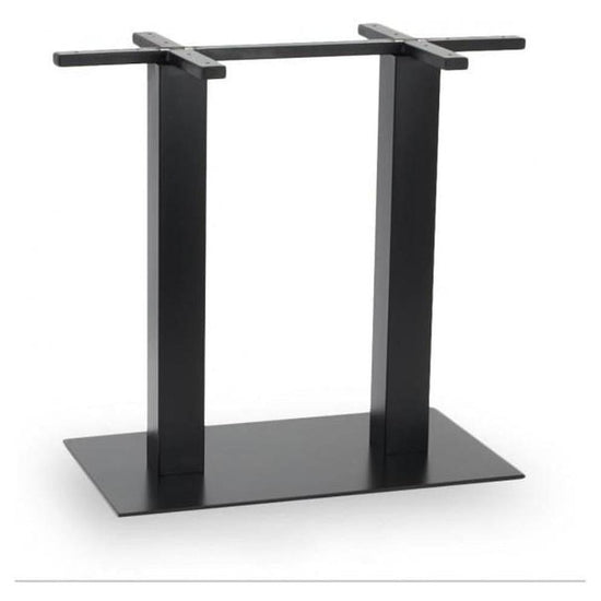 Outdoor Black Powder Coated Steel Double-Post Table Base | Table Bases ...