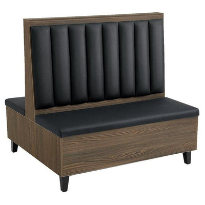 Black Upholstered Back Booths with Walnut Veneer Seats | Booths ...