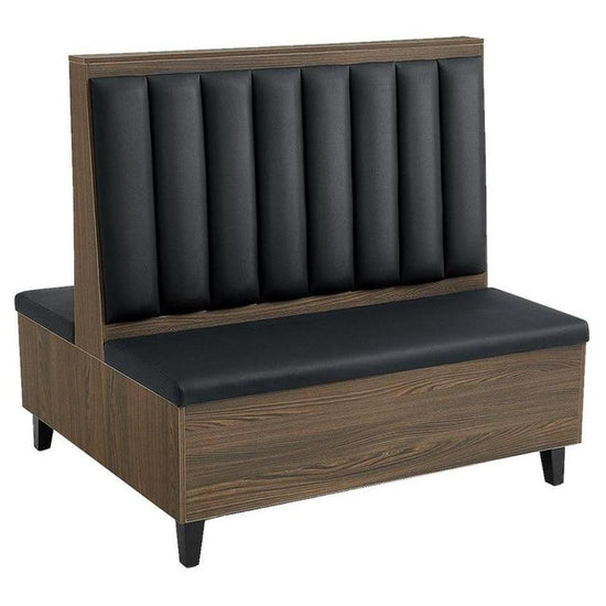 Black Upholstered Back Booths with Walnut Veneer Seats | Booths ...